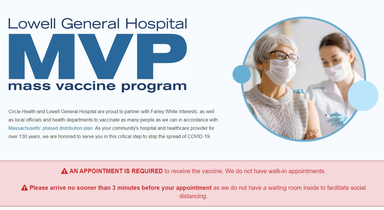 Lowell General Hospital Vaccination Website - Town of Groton
