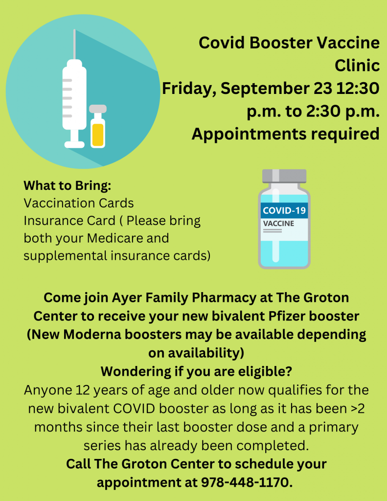 Covid Booster Vaccine Clinic at The Groton Center - Town of Groton