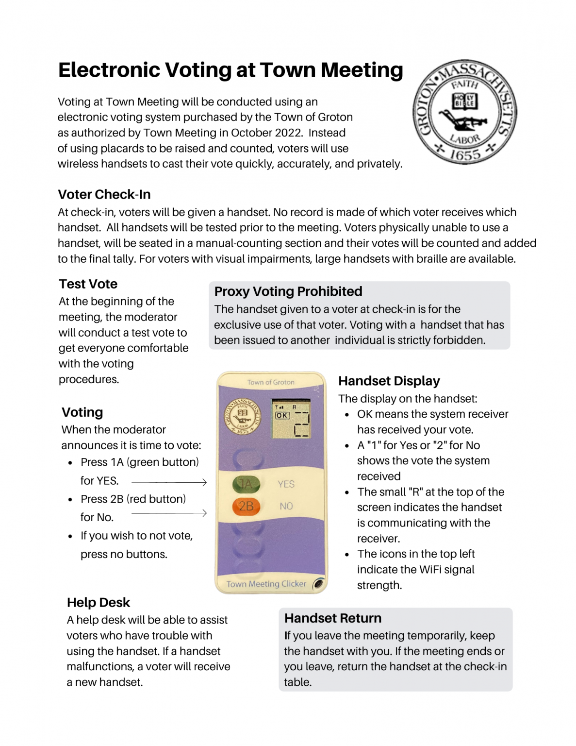 Electronic Voting Demonstration for Groton Voters - Town of Groton