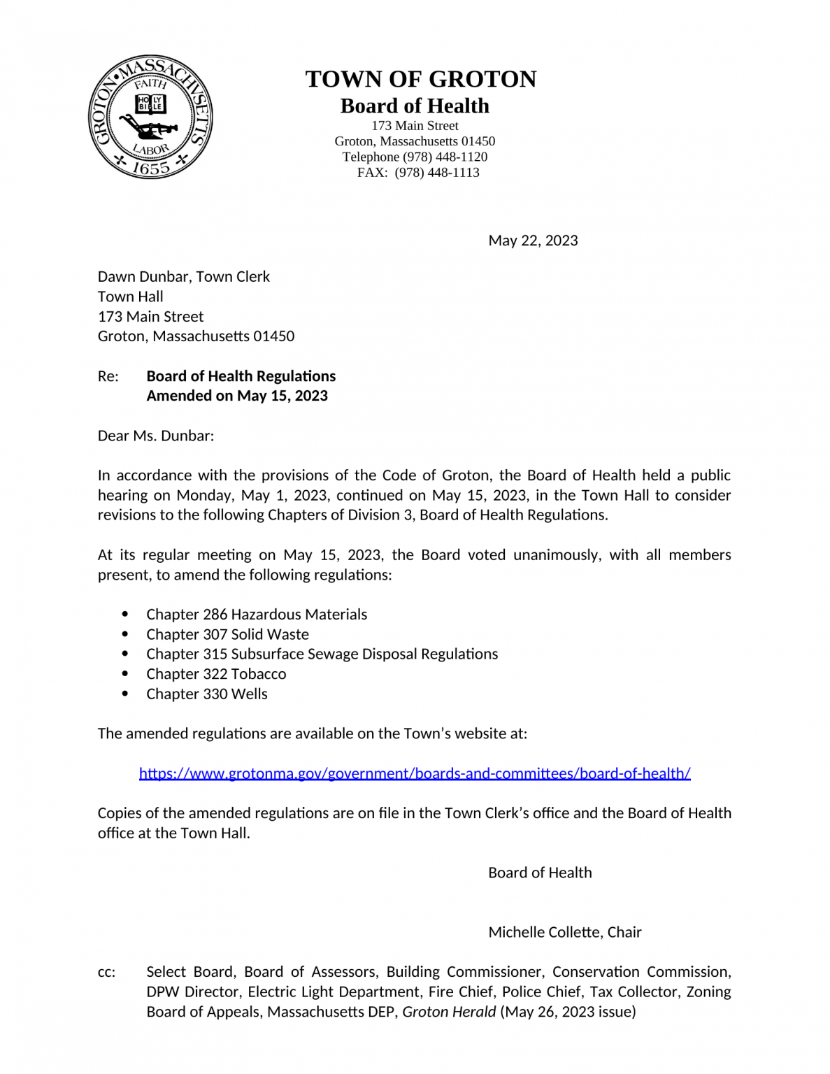 Board of Health - Town of Groton