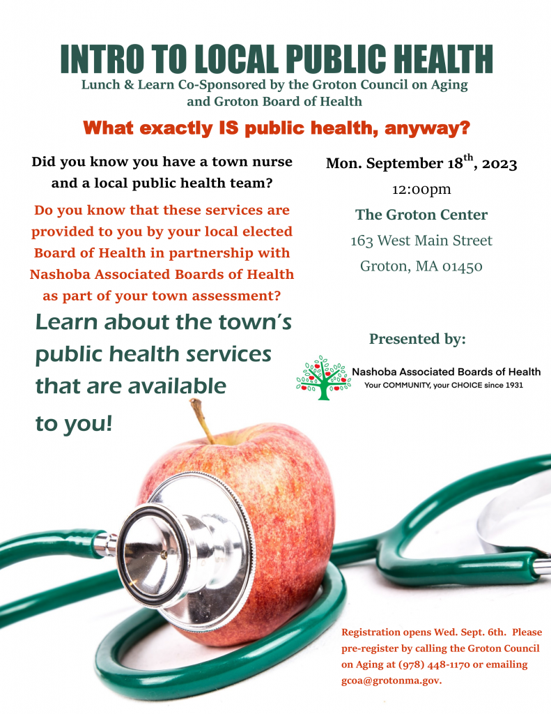 Intro to Local Public Health (Registration Now Open) - Town of Groton